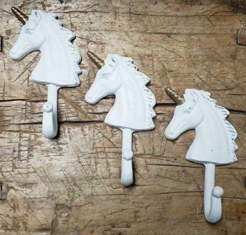 N?A for 3 Cast Iron Unicorn Towel Hanger Coat Hat Hooks Key Rack Hook Mythological Veryn Supplier for Home Décor