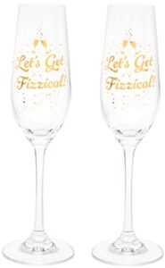 set of 2 let's get fizzical champagne flutes