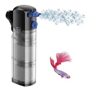 aqua-atl aquarium filter (for 40 to 160 gal) fish tank submersible filter for fish turtle reptitle tank (8w filter up to 120 gal)