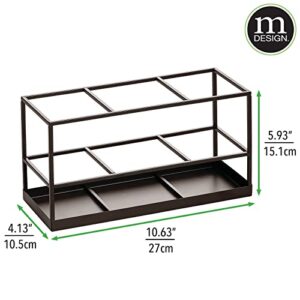 mDesign Steel Bathroom Countertop Hair Tool Storage Organizer Accessory Basket Tray, Vanity Table Holder for Hair Dryer, Straightener, Curling Iron, Styling Products, Citi Collection, Chrome