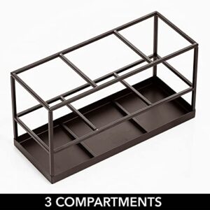 mDesign Steel Bathroom Countertop Hair Tool Storage Organizer Accessory Basket Tray, Vanity Table Holder for Hair Dryer, Straightener, Curling Iron, Styling Products, Citi Collection, Chrome