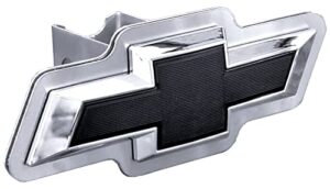 au-tomotive gold, inc. class iii trailer hitch plug for chevrolet black logo (chrome on brushed)