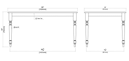 Boraam Farmhouse Table [WHT/NAT], Dining, White/Natural