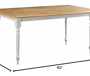 Boraam Farmhouse Table [WHT/NAT], Dining, White/Natural