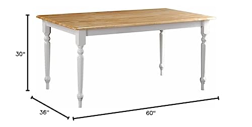 Boraam Farmhouse Table [WHT/NAT], Dining, White/Natural