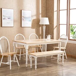 Boraam Farmhouse Table [WHT/NAT], Dining, White/Natural