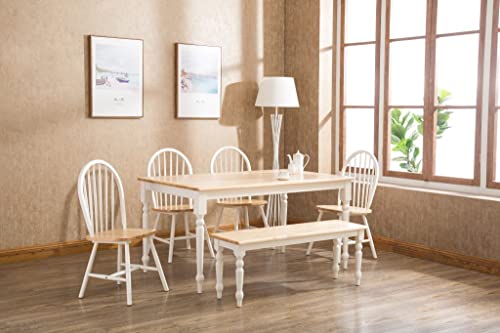 Boraam Farmhouse Table [WHT/NAT], Dining, White/Natural