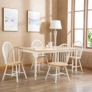 Boraam Farmhouse Table [WHT/NAT], Dining, White/Natural