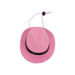 pet cowboy hat, cowboy dog hat comfortable polyester for festival for cats pink