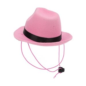 Pet Cowboy Hat, Cowboy Dog Hat Comfortable Polyester for Festival for Cats Pink