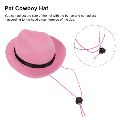 Pet Cowboy Hat, Cowboy Dog Hat Comfortable Polyester for Festival for Cats Pink