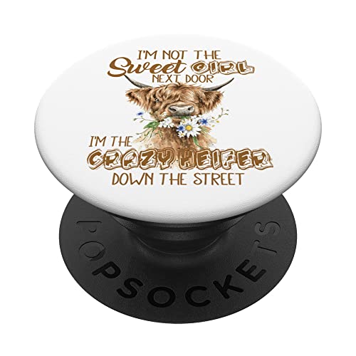 Floral Baby Highland Cow Bandana Not Today Heifer Cow Farmer PopSockets Swappable PopGrip