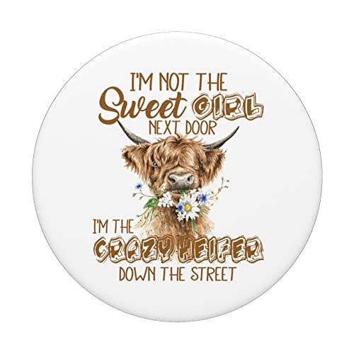 Floral Baby Highland Cow Bandana Not Today Heifer Cow Farmer PopSockets Swappable PopGrip