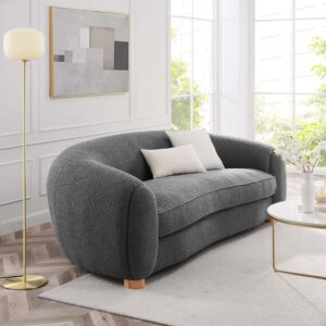 Modway Abundant Boucle Upholstered Fabric Sofa with Gray Finish EEI-6024-GRY