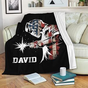 Parvii Customized Welder Blanket Colorful, Gift for Welding Fuzzy Plush Soft Micro Fleece Sherpa Bed Throw Size Tapestry Bedding Sofa (Style 2), Queen, Twin, 30''x40'', 50''x60'', 60''x80''