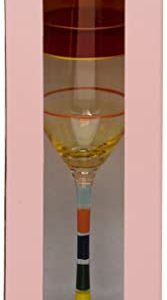 Maturi Hand Painted Stripe Champagne Flute, 220ml, Gift Boxed