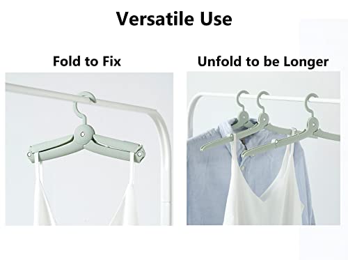 4pcs Upgraded Folding Hanger Space Saving Plastic Pants Hanger Portable Clothes Coat Hangers for Travel Camping Drying Rack (4pcs Pack)