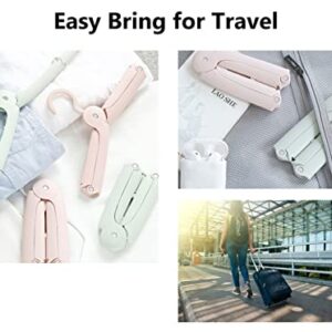 4pcs Upgraded Folding Hanger Space Saving Plastic Pants Hanger Portable Clothes Coat Hangers for Travel Camping Drying Rack (4pcs Pack)