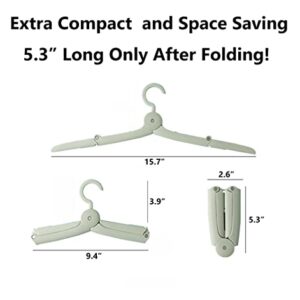 4pcs Upgraded Folding Hanger Space Saving Plastic Pants Hanger Portable Clothes Coat Hangers for Travel Camping Drying Rack (4pcs Pack)