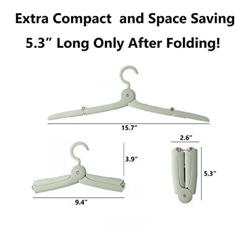 4pcs Upgraded Folding Hanger Space Saving Plastic Pants Hanger Portable Clothes Coat Hangers for Travel Camping Drying Rack (4pcs Pack)