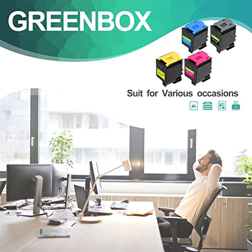 GREENBOX Compatible High Yield MX-C30NT Toner Cartridge Replacement for Sharp MX-C30NT MX-C30NT-B MX-C30NT-C MX-C30NT-M MX-C30NT-Y Toner for Sharp MX-C250 C300P C300W C301W C303W Printer (4 Pack)