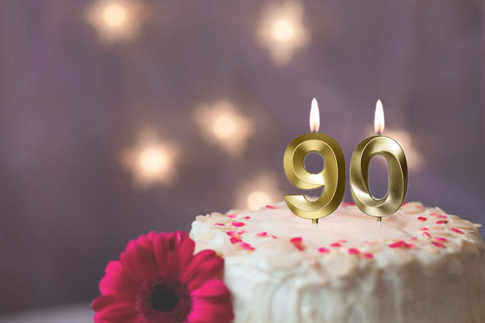 90th Birthday Candles,Gold Number 90 Cake Topper for Birthday Decorations Party Decoration