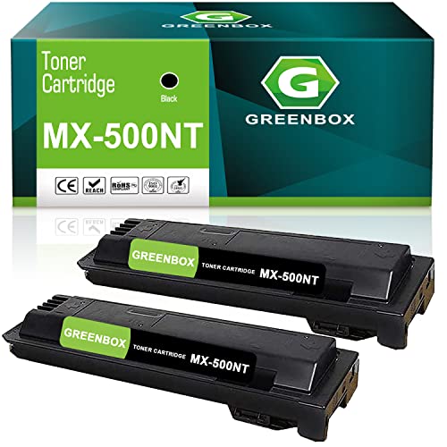 GREENBOX Compatible MX-500NT High Yield Toner Cartridge Replacement for Sharp MX-500NT for MX-M283N MX-M363N MX-M363U MX-M453N MX-M453U MX-M503N MX-M503U Printer (2 Pack, 40,500 Pages)