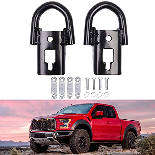 ELITEWILL Front Bumper Tow Hook Shackles with Black Powder Coating Fit for Ford F150 2009-2019 Replace OEM FL3Z-17N808-A