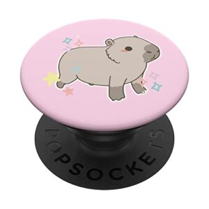 kawaii adorable capybara popsockets swappable popgrip