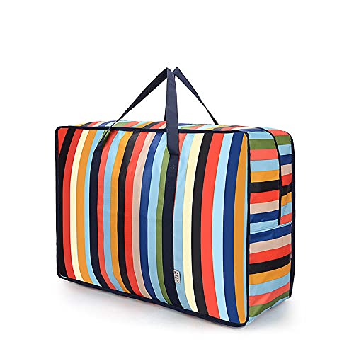 AI-LAFU 1pc Storage Clothes Bag, Large Capacity Supper Strong Orange Stripes Storage Bag, Waterproof Sturdy Oxford AILAFUXLD-O 0