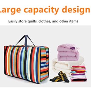 AI-LAFU 1pc Storage Clothes Bag, Large Capacity Supper Strong Orange Stripes Storage Bag, Waterproof Sturdy Oxford AILAFUXLD-O 0