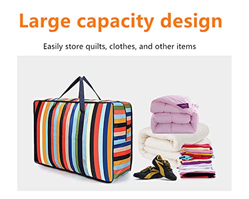 AI-LAFU 1pc Storage Clothes Bag, Large Capacity Supper Strong Orange Stripes Storage Bag, Waterproof Sturdy Oxford AILAFUXLD-O 0