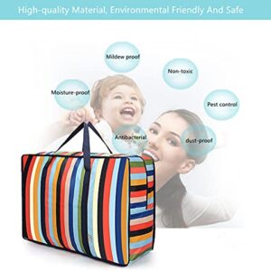 AI-LAFU 1pc Storage Clothes Bag, Large Capacity Supper Strong Orange Stripes Storage Bag, Waterproof Sturdy Oxford AILAFUXLD-O 0