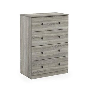 furinno tidur simple design dresser, 4-tier knob, french oak grey