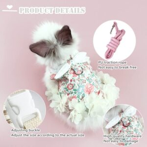 Bunny Harness and Leash,Adjustable Soft Guinea Pig Clothes Pet Rabbit Ferret Harness Costumes for Small Animals Dress