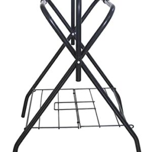 AJ Tack Freestanding Portable Horse Saddle Rack with Black Western Saddle Cover