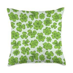 charms are lucky we know it gifts four leaf clovers lucky can you be charmed digital pattern throw pillow, 18x18, multicolor