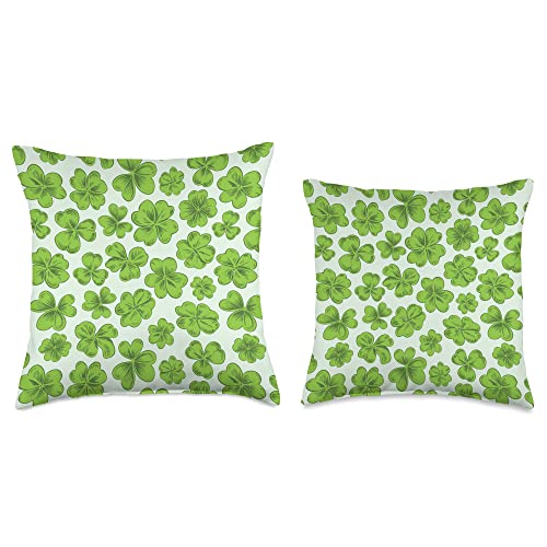 Charms are Lucky We Know It Gifts Four Leaf Clovers Lucky Can You Be Charmed Digital Pattern Throw Pillow, 18x18, Multicolor