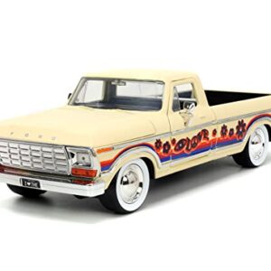 New Jada Compatible with 1979 Ford F-150 Pickup Truck Cream I Love 70's 1/24 Diecast Model Car by Jada 31609