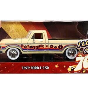 New Jada Compatible with 1979 Ford F-150 Pickup Truck Cream I Love 70's 1/24 Diecast Model Car by Jada 31609