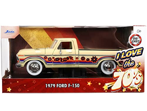 New Jada Compatible with 1979 Ford F-150 Pickup Truck Cream I Love 70's 1/24 Diecast Model Car by Jada 31609