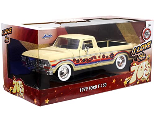 New Jada Compatible with 1979 Ford F-150 Pickup Truck Cream I Love 70's 1/24 Diecast Model Car by Jada 31609