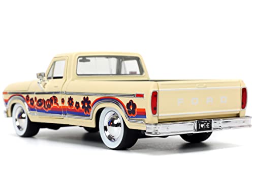 New Jada Compatible with 1979 Ford F-150 Pickup Truck Cream I Love 70's 1/24 Diecast Model Car by Jada 31609