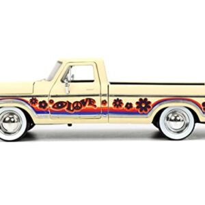 New Jada Compatible with 1979 Ford F-150 Pickup Truck Cream I Love 70's 1/24 Diecast Model Car by Jada 31609