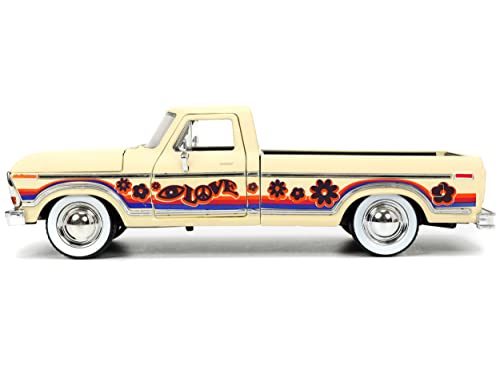 New Jada Compatible with 1979 Ford F-150 Pickup Truck Cream I Love 70's 1/24 Diecast Model Car by Jada 31609