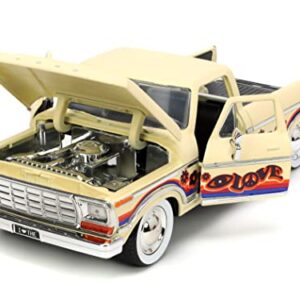 New Jada Compatible with 1979 Ford F-150 Pickup Truck Cream I Love 70's 1/24 Diecast Model Car by Jada 31609