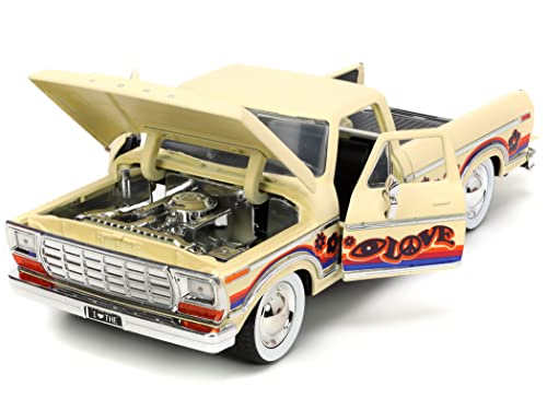 New Jada Compatible with 1979 Ford F-150 Pickup Truck Cream I Love 70's 1/24 Diecast Model Car by Jada 31609