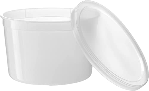 Nicole Fantini Deli Containers with Lids 64oz. Leakproof 50 Sets BPA-Free Plastic Food Storage Cups Clear Airtight Takeout Container Heavy-Duty, Microwaveable Freezer Safe Disposable/Reusable