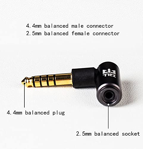 Keephifi Audio Adapters -TRI Earphone HiFi Audio Adapter 4.4mm Balanced Male Jack to 2.5mm Balanced Socket Female Headphone Connector Gold-Plated Plugs (4.4Ba-2.5Ba)