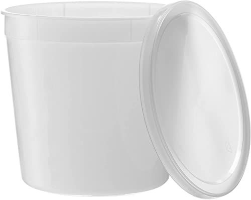 Nicole Fantini Deli Containers with Lids 86oz. Leakproof 20 Sets BPA-Free Plastic Food Storage Cups Clear Airtight Takeout Container Heavy-Duty, Microwaveable Freezer Safe Disposable/Reusable